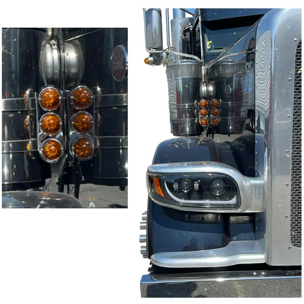 Peterbilt Stainless Steel 15" Front Air Cleaner Bracket Pair With ...