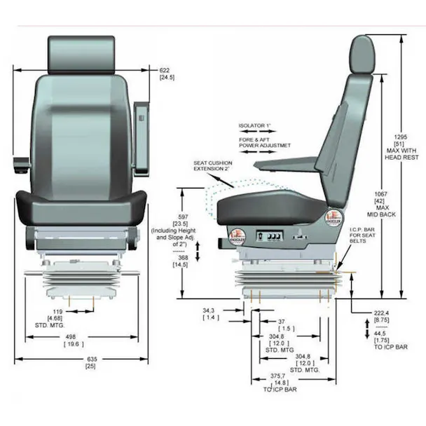 Power Chief Truck Seat With Headrest By Knoedler - Raney's Truck Parts