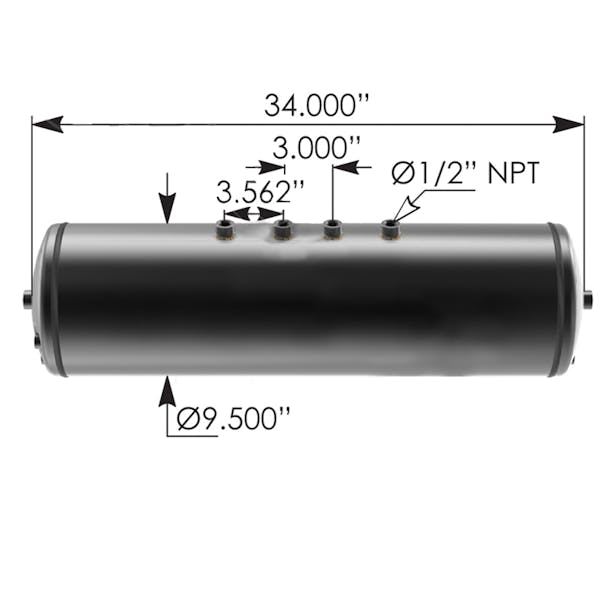Kenworth Air Tank K239-2122 K2392122 - Raney's Truck Parts