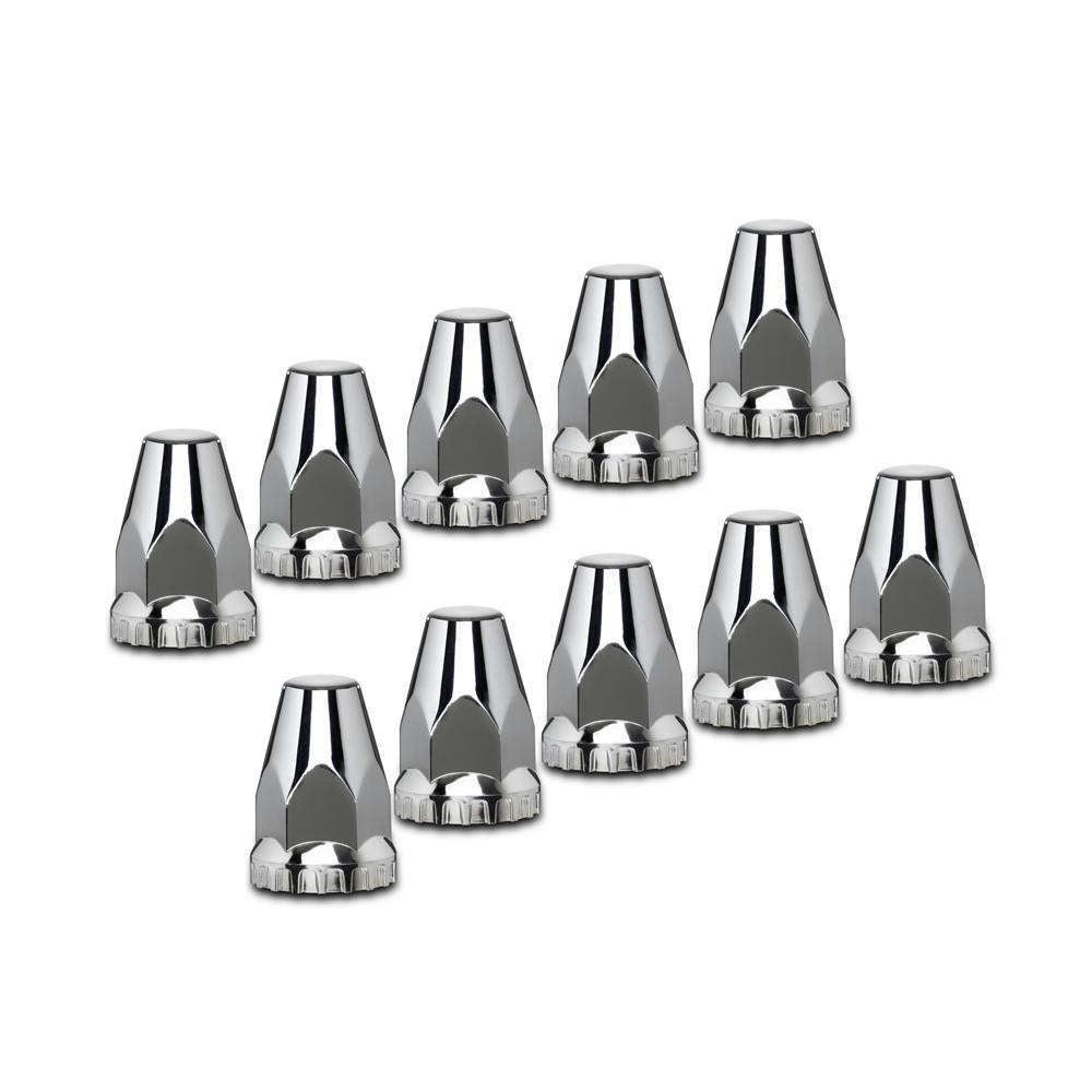 33mm Chrome Thread-On Lug Nut Covers With Flange 10 Pack - Raney's ...