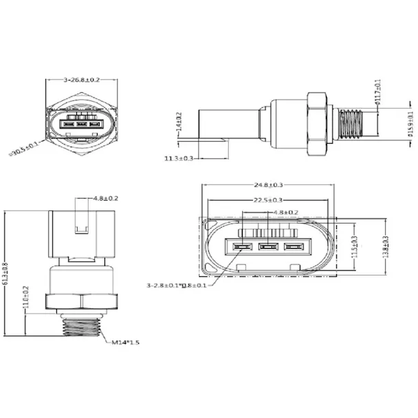 Freightliner Detroit Diesel Pressure Sensor A0061537428 61537428 ...