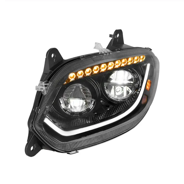 International LT Blackout LED Headlight With Sequential Turn Signal ...