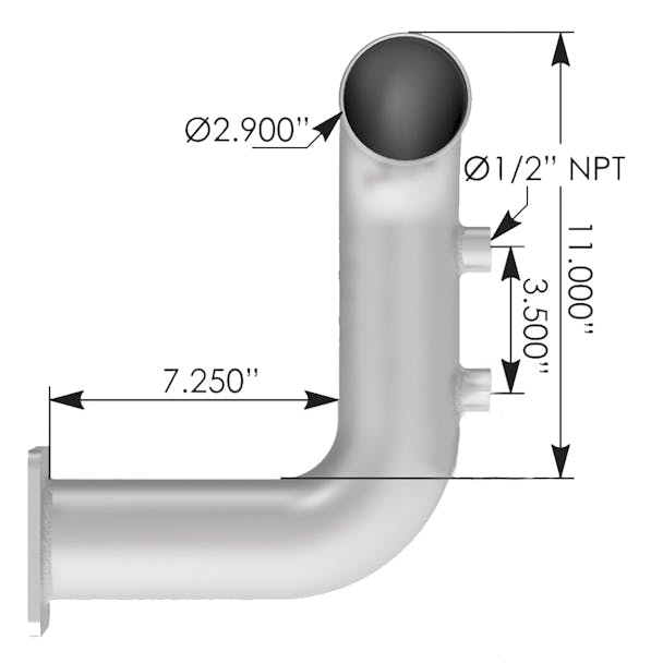 Kenworth W900 Stainless Steel Lower Radiator Pipe K1815141 - Raney's ...