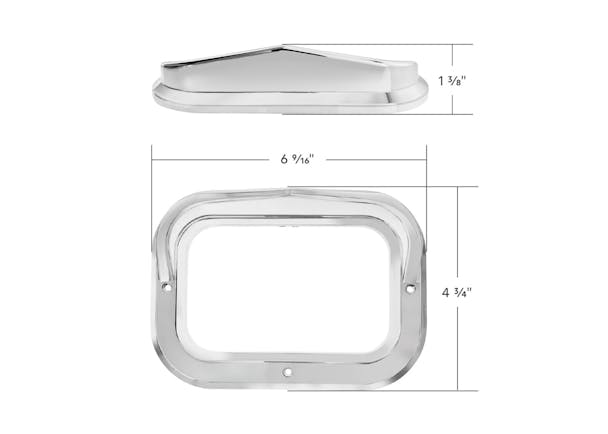 Chrome Rectangular Light Bezel With Visor - Raney's Truck Parts