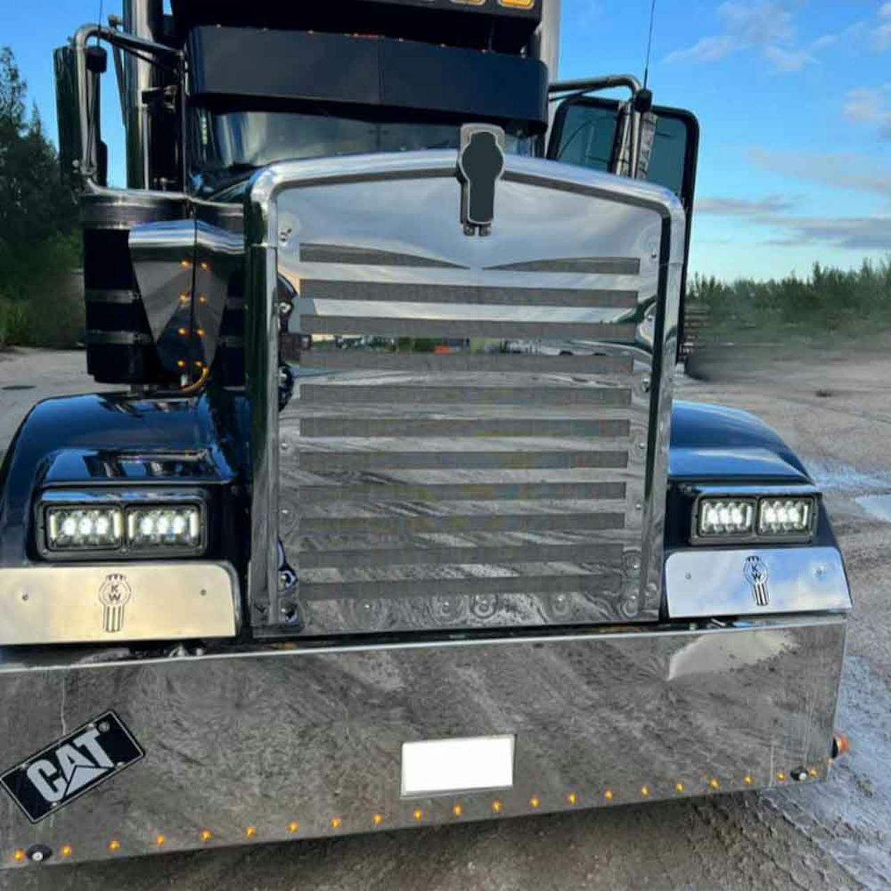 Kenworth W900L 14 Gauge Stainless Steel Horizontal Bar Mesh Grille ...