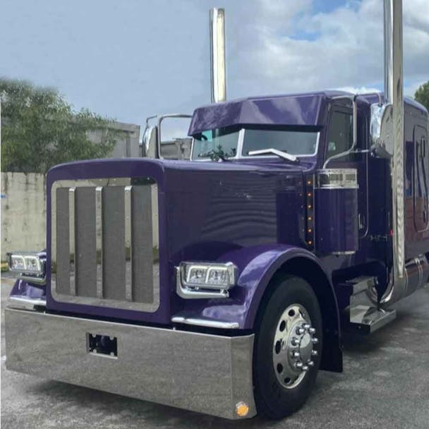 Peterbilt 379 388 389 13" Stainless Steel Plain Bowtie Drop Visor ...