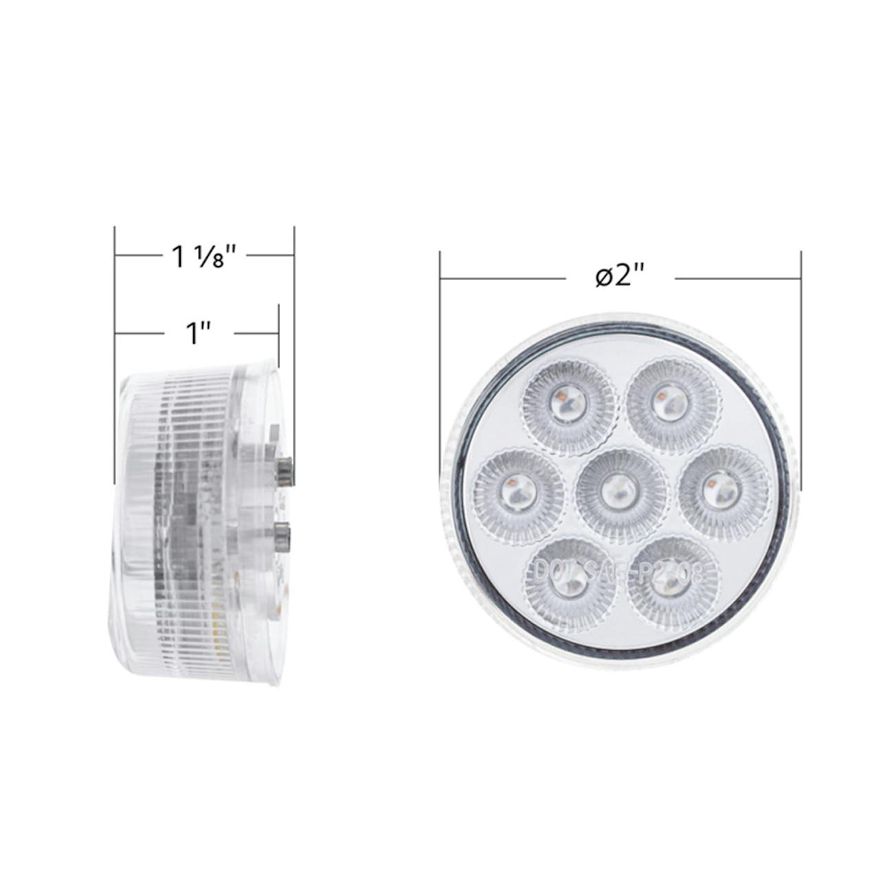 7 LED 2" Round Double Fury Amber Clearance Marker Light