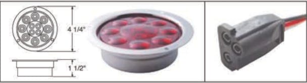 12 LED 4" Round STT Light - Bubble Lens And Deep Dish - Raney's Truck Parts